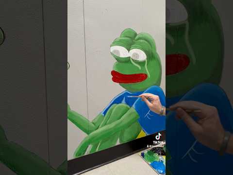 Day 15 painting memes. Pepe the frog OG meme. Such a classic addition to the wall of memories. #meme