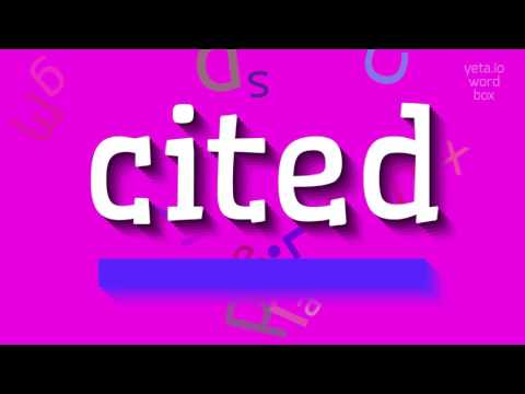 How to say "cited"! (High Quality Voices)