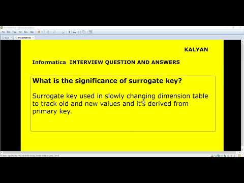 Informatica Power Center, Interview Q & A, Surrogate Key