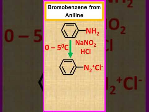 Synthesis of bromobenzene from aniline. #shorts