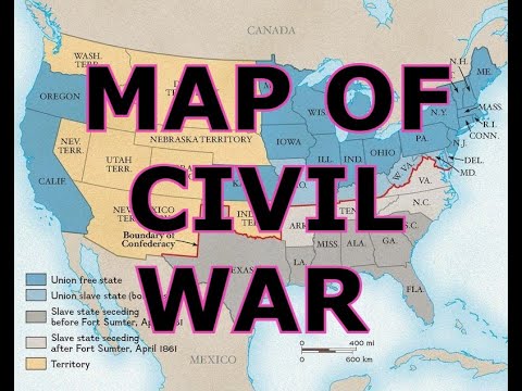 MAP OF THE CIVIL WAR 1861