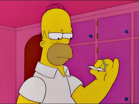 The Simpsons - Homer Smoking Marijuana