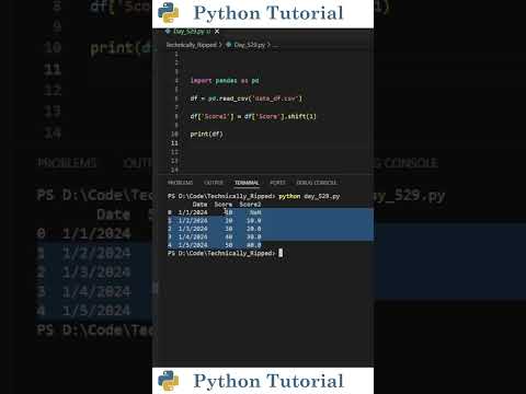 Shifting Values In Pandas Dataframe | Python Tutorial