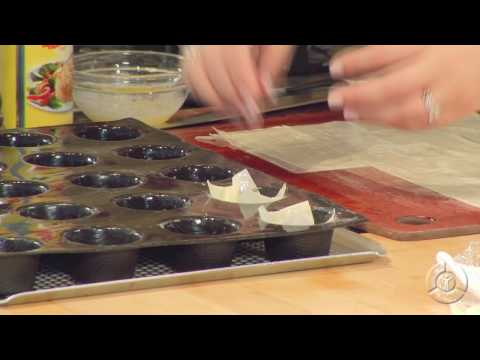 Phyllo Cups with Goat Cheese & Mixed Greens with Curry Vinaigrette