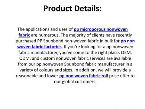 What is PP Spunbond Nonwoven Fabric and Is it Biodegradable?