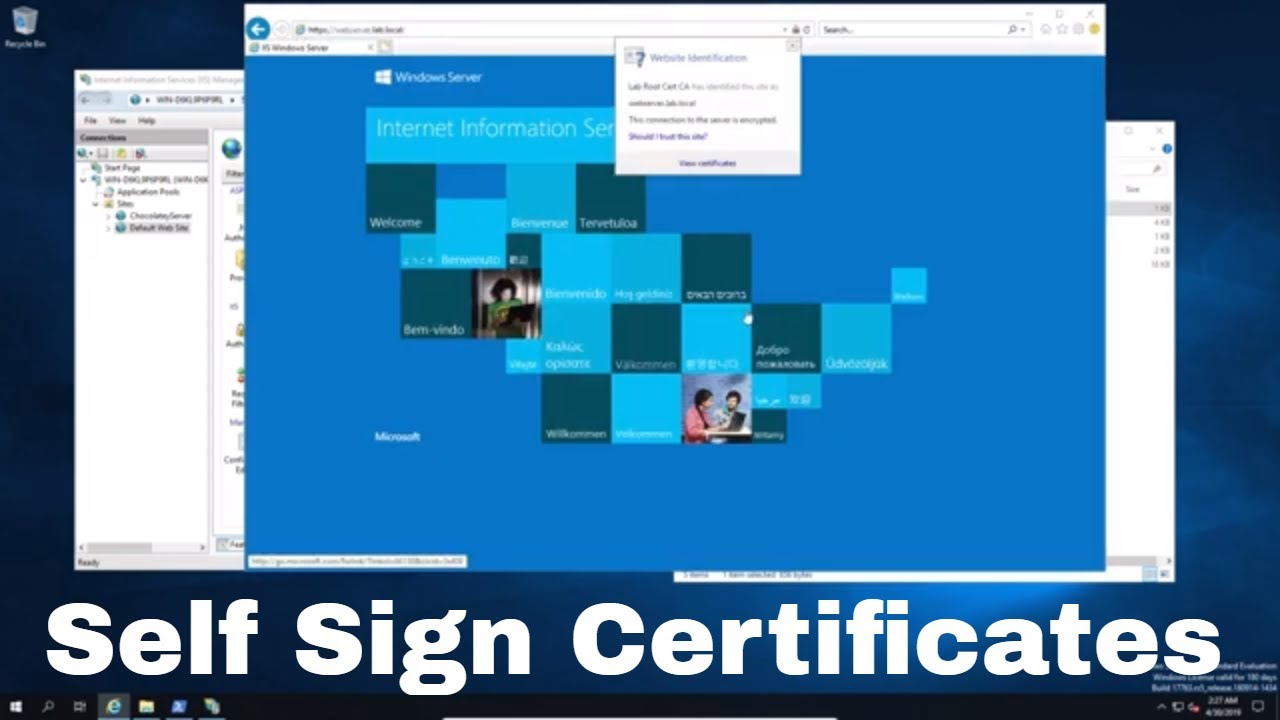 How to create selfsign certificate for lab usage
