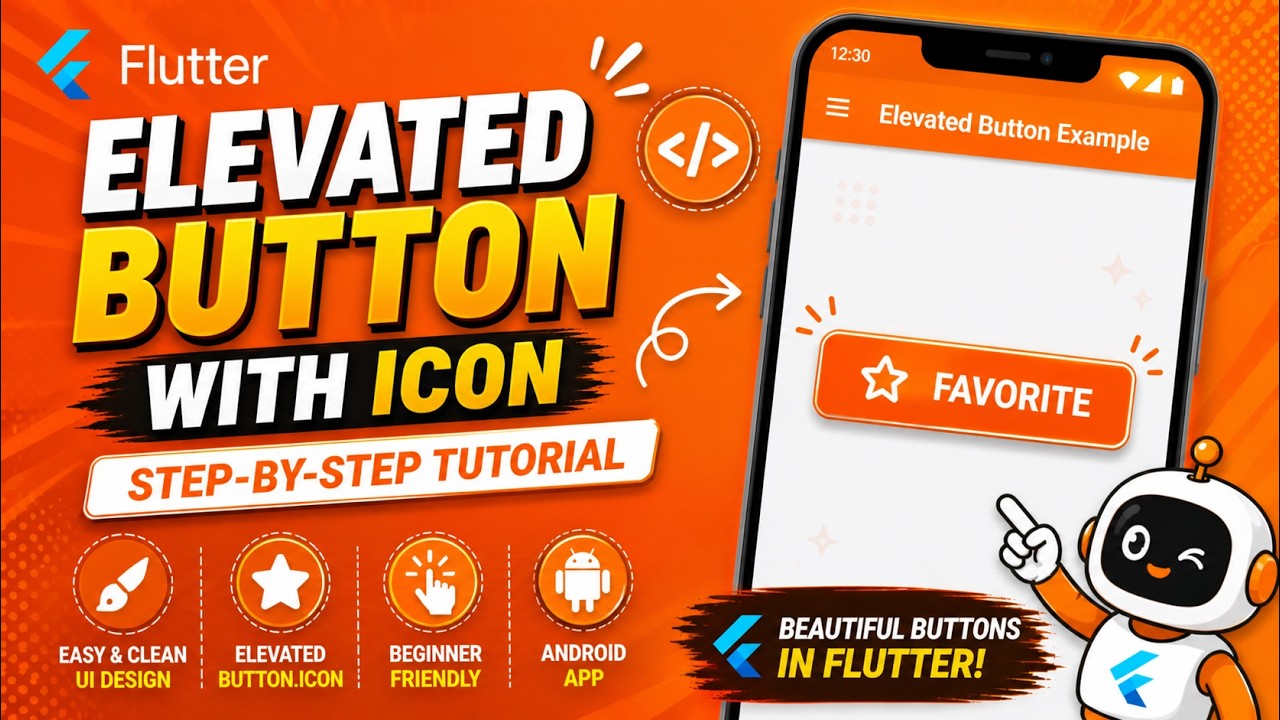 FLUTTER ANDROID - HOW TO IMPLEMENT AN ELEVATED BUTTON WITH AN ICON ??? || TUTORIAL