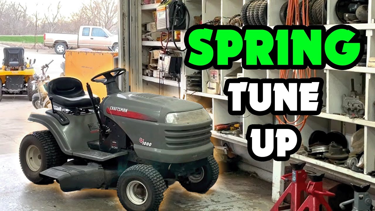 Craftsman Riding Mower LT1000 Spring Tune Up (Change filters/battery/etc)