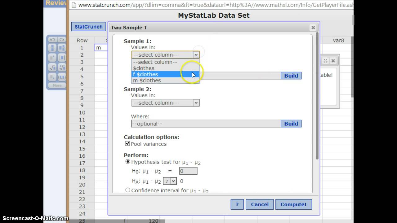 Stat Chapter 9 two sample t test with spliting data