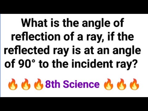 what is the angle of reflection of a ray, if the reflected ray is at an angle of 90°of 8th science