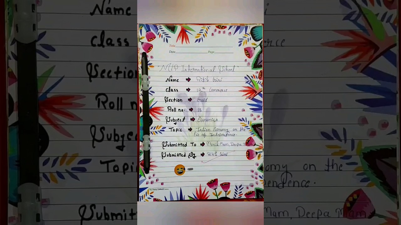 Class 12 Economics Project File on The Eve Of Independence 📚 | #shorts #project #class12