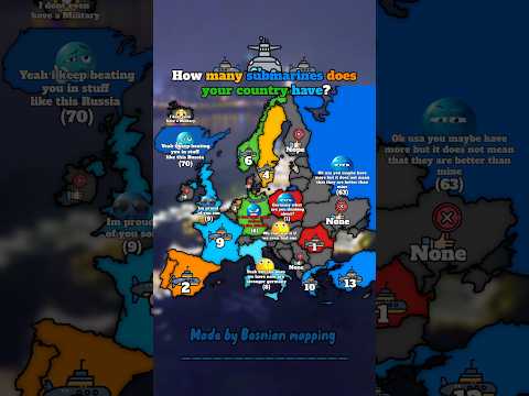 How many submarines does your country have? #europe #geography #mapping #countries #shorts