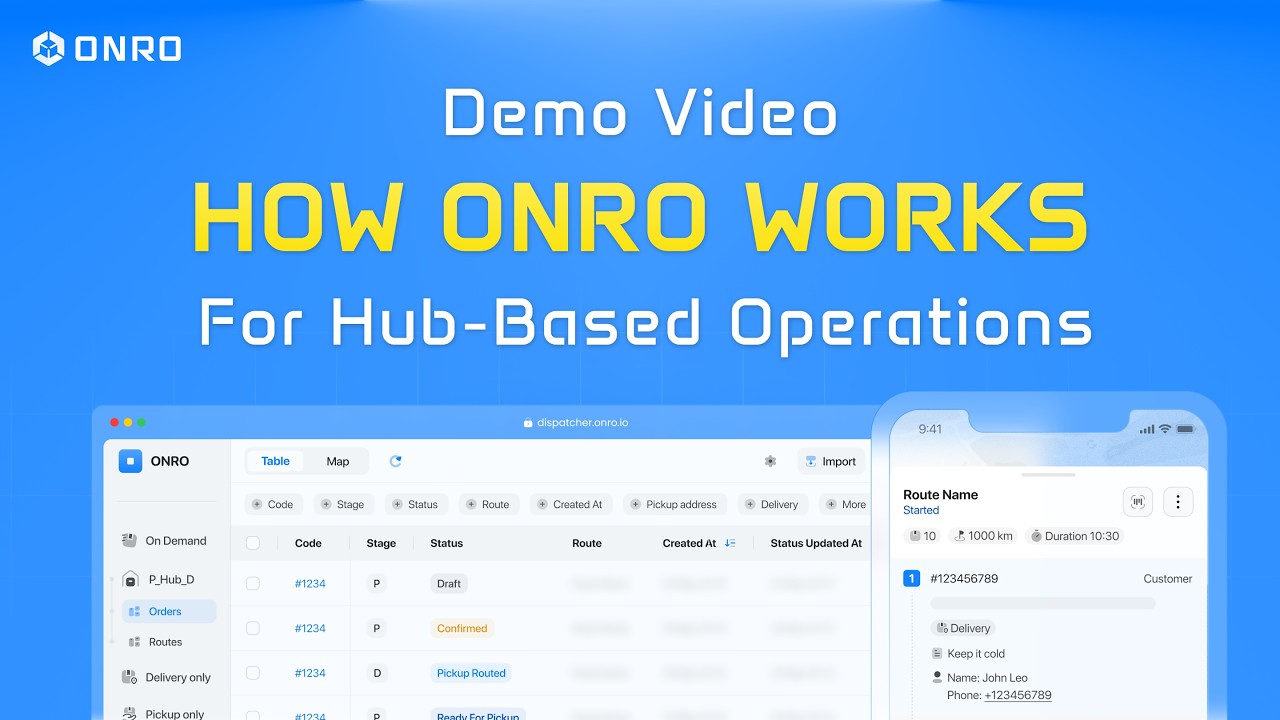 Onro Hub-Based Delivery Workflow Explained | Pickup, Warehouse, Routing, Delivery #couriersoftware