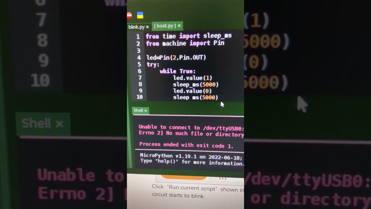 ESP32 micropython blink an led