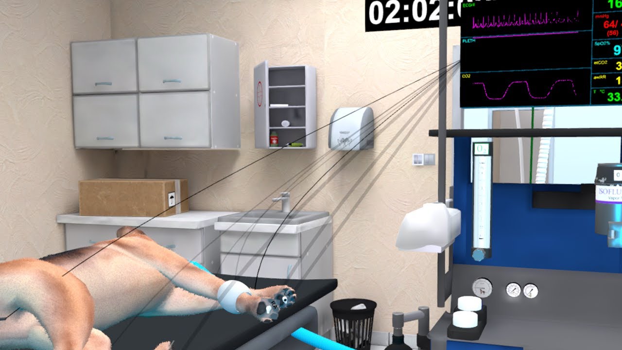VetVR Veterinary Simulator - Early Version Gameplay. Treating a laceration!