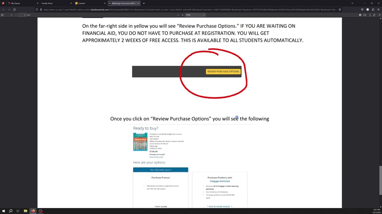 WebAssign Registration Z05 YouTube Tutorial