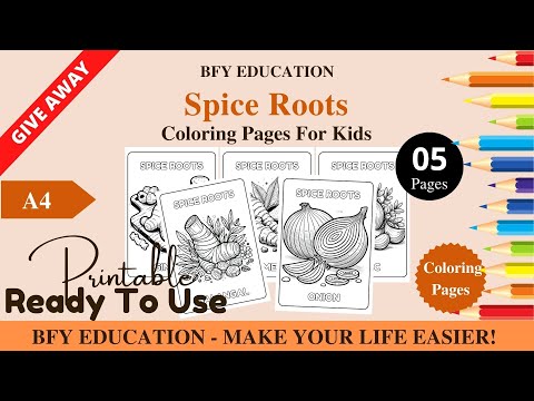 1057 FREE Spice Roots Coloring Pages For Kids | Color and Learn | 5 Pages