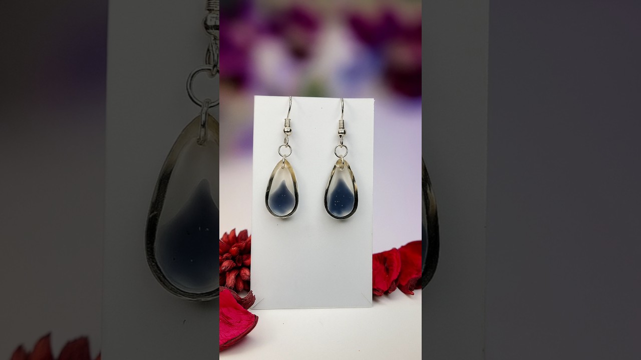 Resin Teardrop Earrings 😘 Elegant and Lightweight Jewelry 😘 #earrings #jwellery h