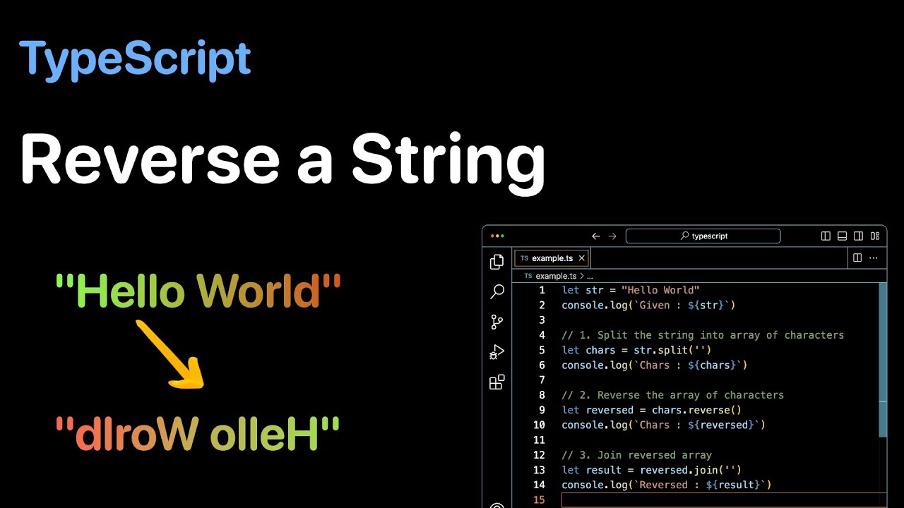 How to Reverse a String in TypeScript - Examples | ProgramGuru.org