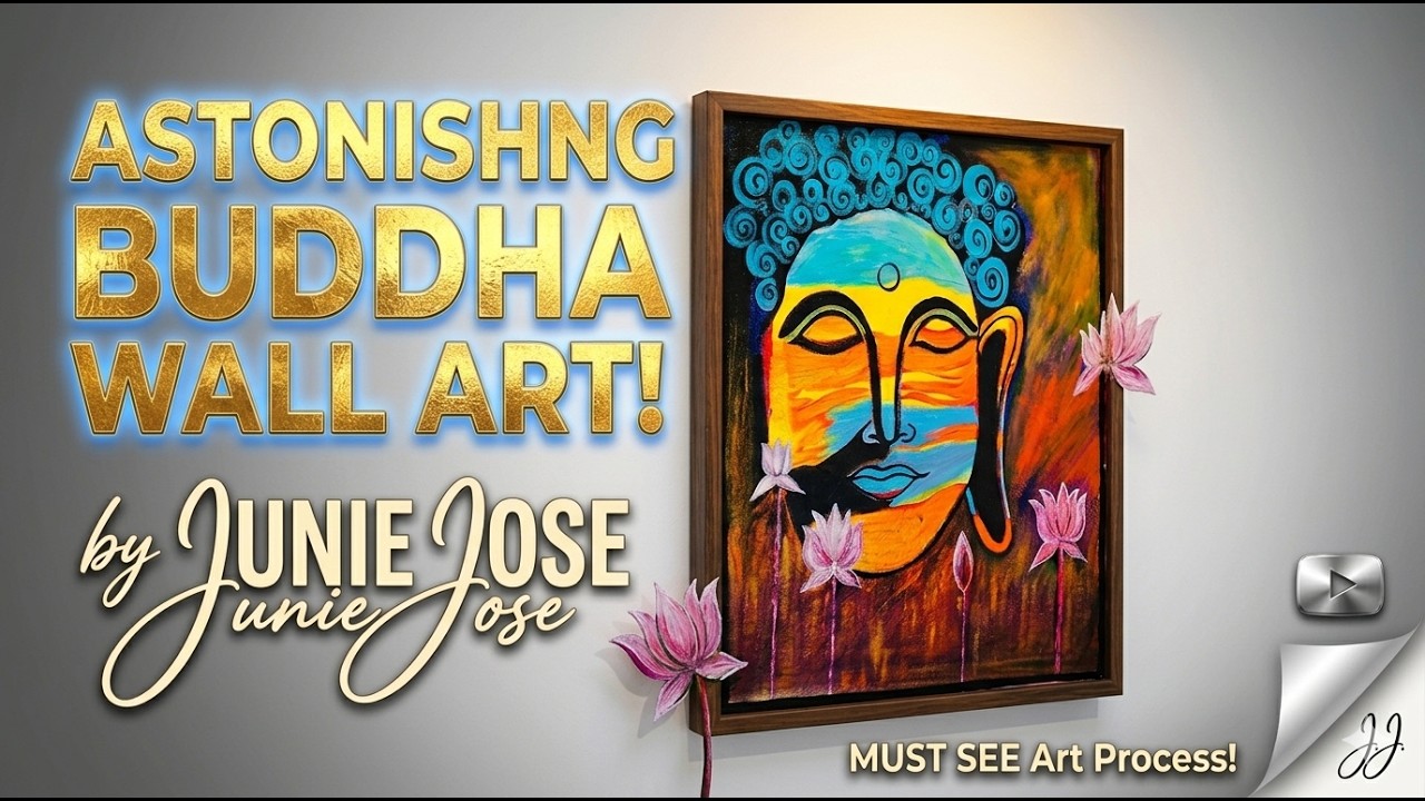 How to Paint a Modern Buddha: Step-by-Step Wall Art Tutorial -Junie Jose Art -Satisfying Buddha Art