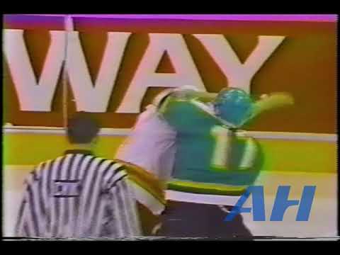 NHL Mar. 2, 1991 Tim Hunter,CGY v Basil McRae,MIN Calgary Flames Minnesota North Stars