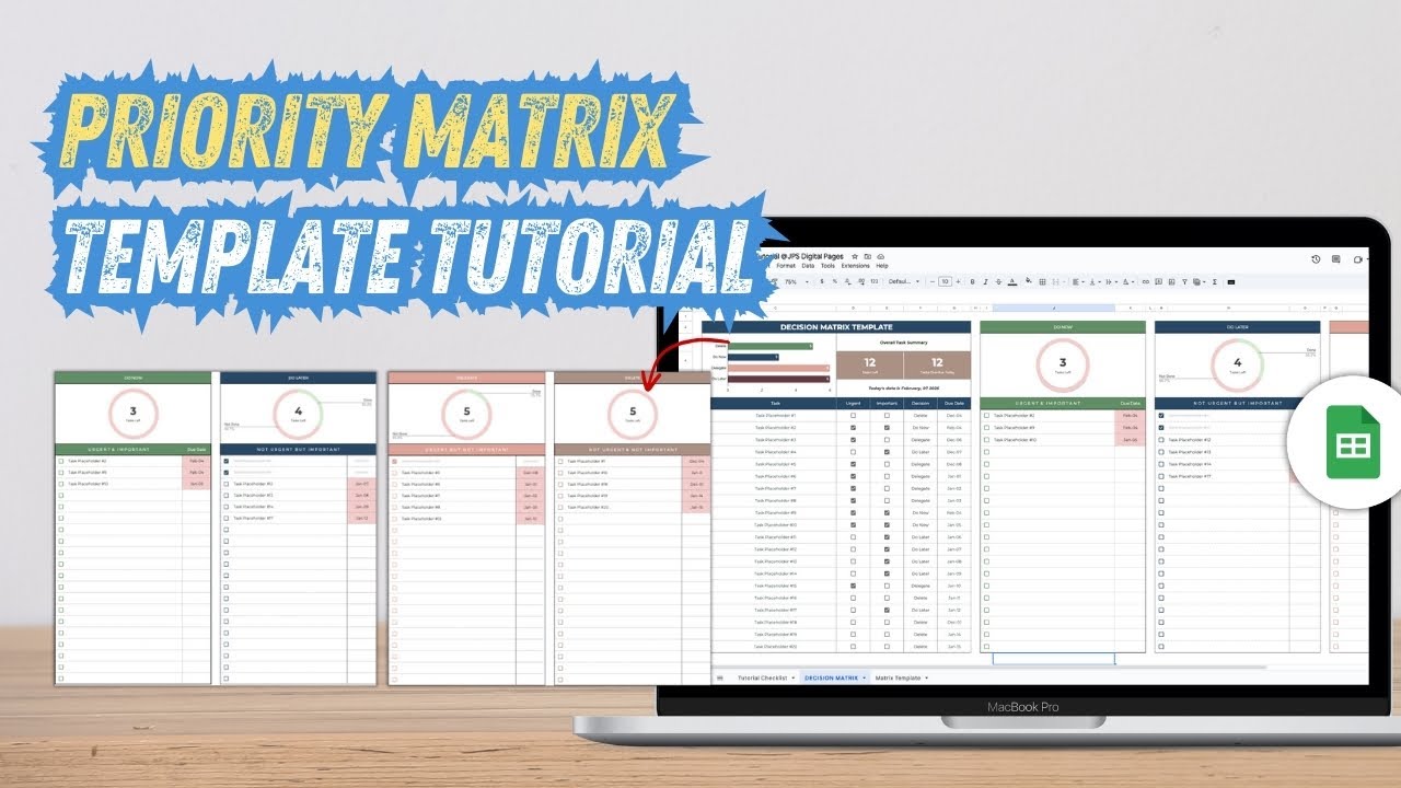 Create a Decision Matrix (Eisenhower time management) Template in Google Sheets - Step-by-Step Guide
