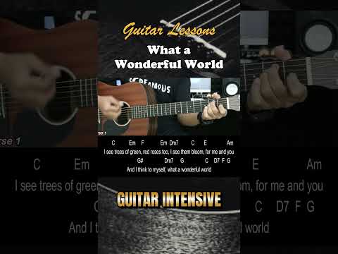 What a Wonderful World - Louis Armstrong | EASY Guitar Tutorial Chords #guitar #guitartutorial