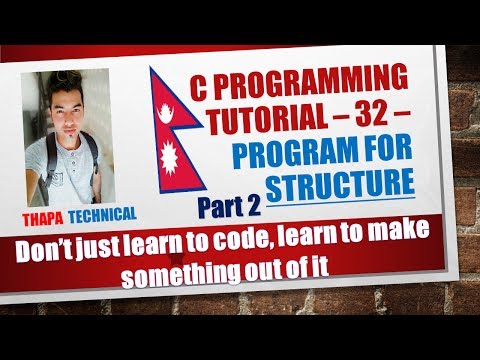 Learn C Programming Tutorial 32 Program for Structure Part 2 Nepali - Mind Luster