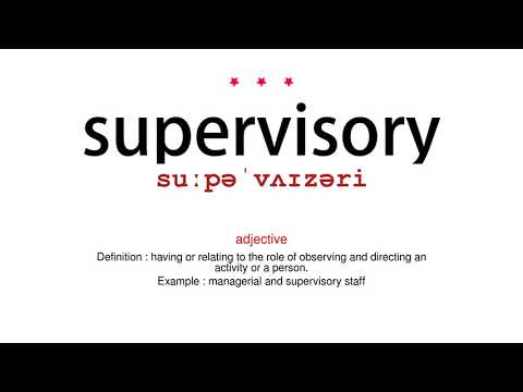 How to pronounce supervisory - Vocab Today