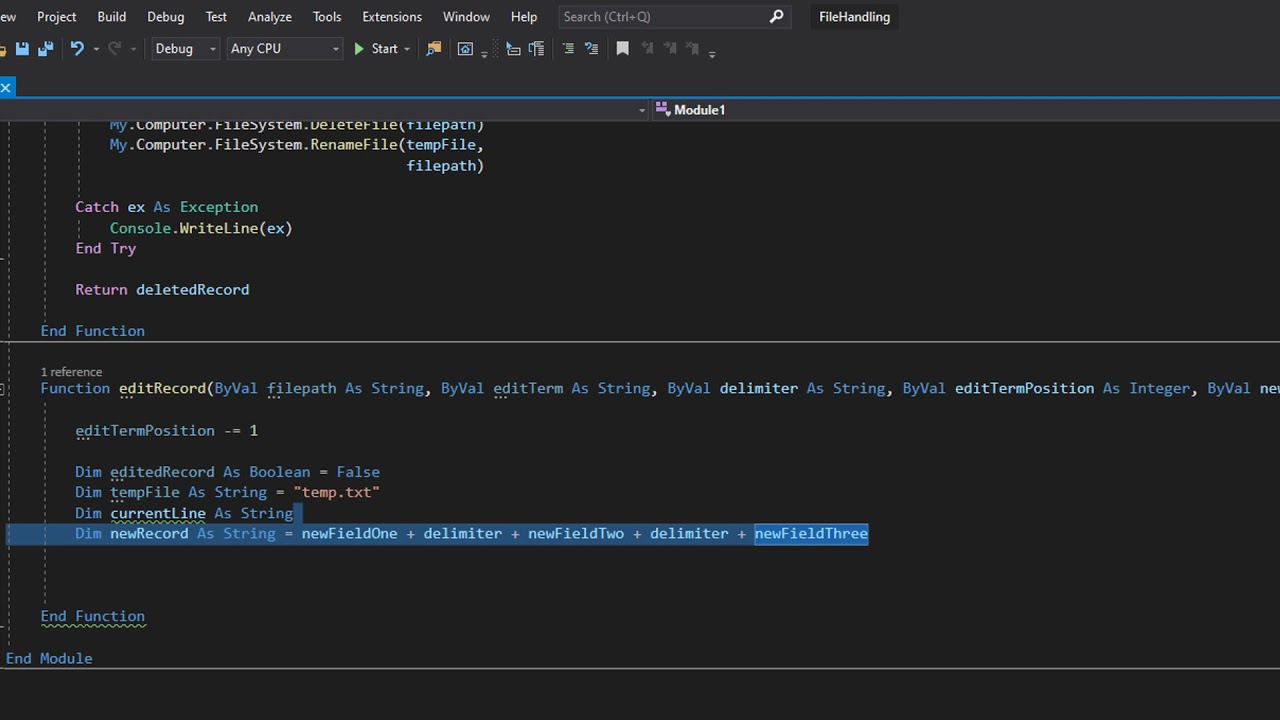 How to Edit a Record in a File With Visual Basic