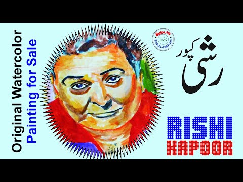Rishi Kapoor Passed away. Watercolor Rajiv kapoor just passes painting by bobby dar