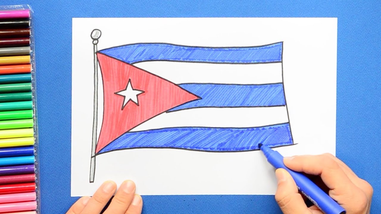 How to draw the National flag of Cuba