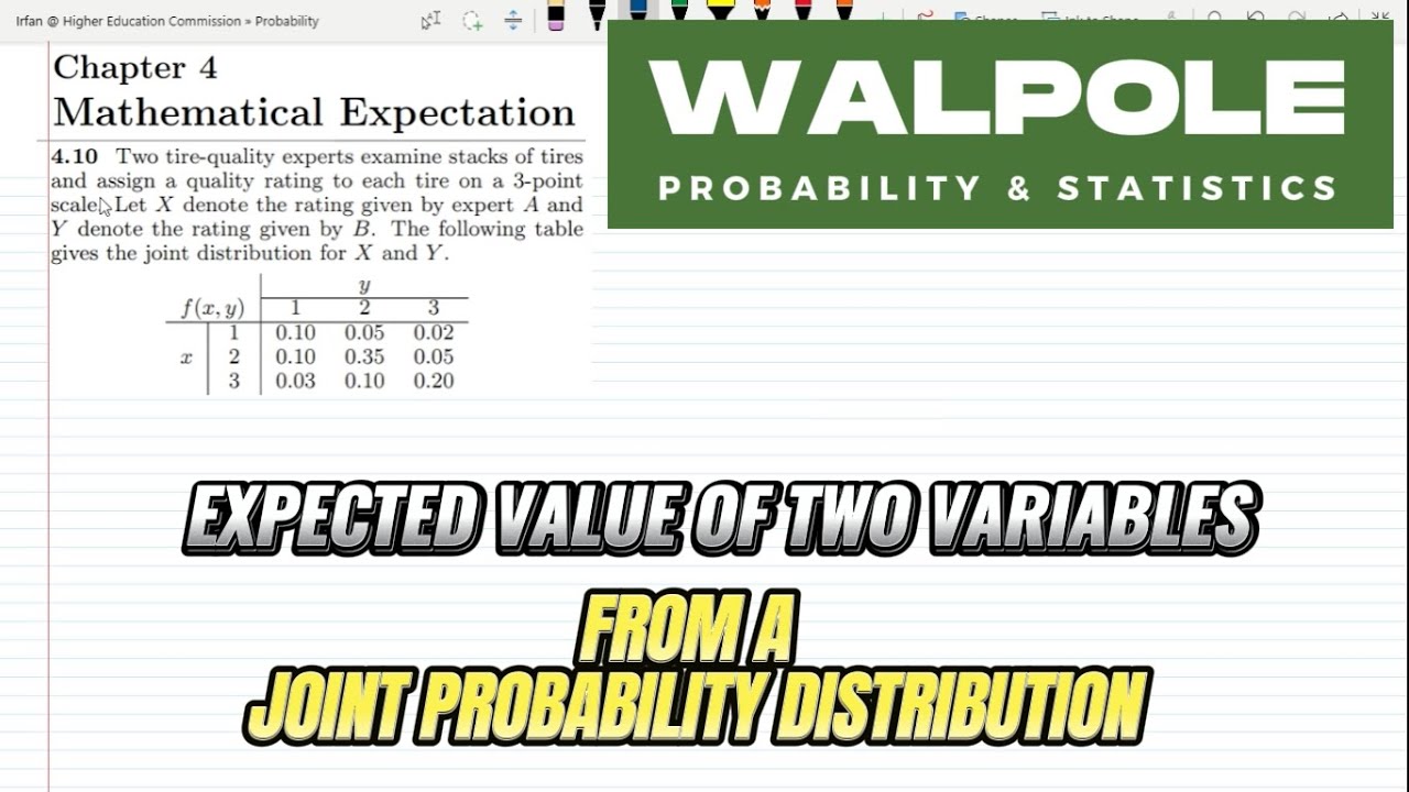 4.10: Expected Value of Random Variables | Exercise Solution of Probability & Statistics by Walpole