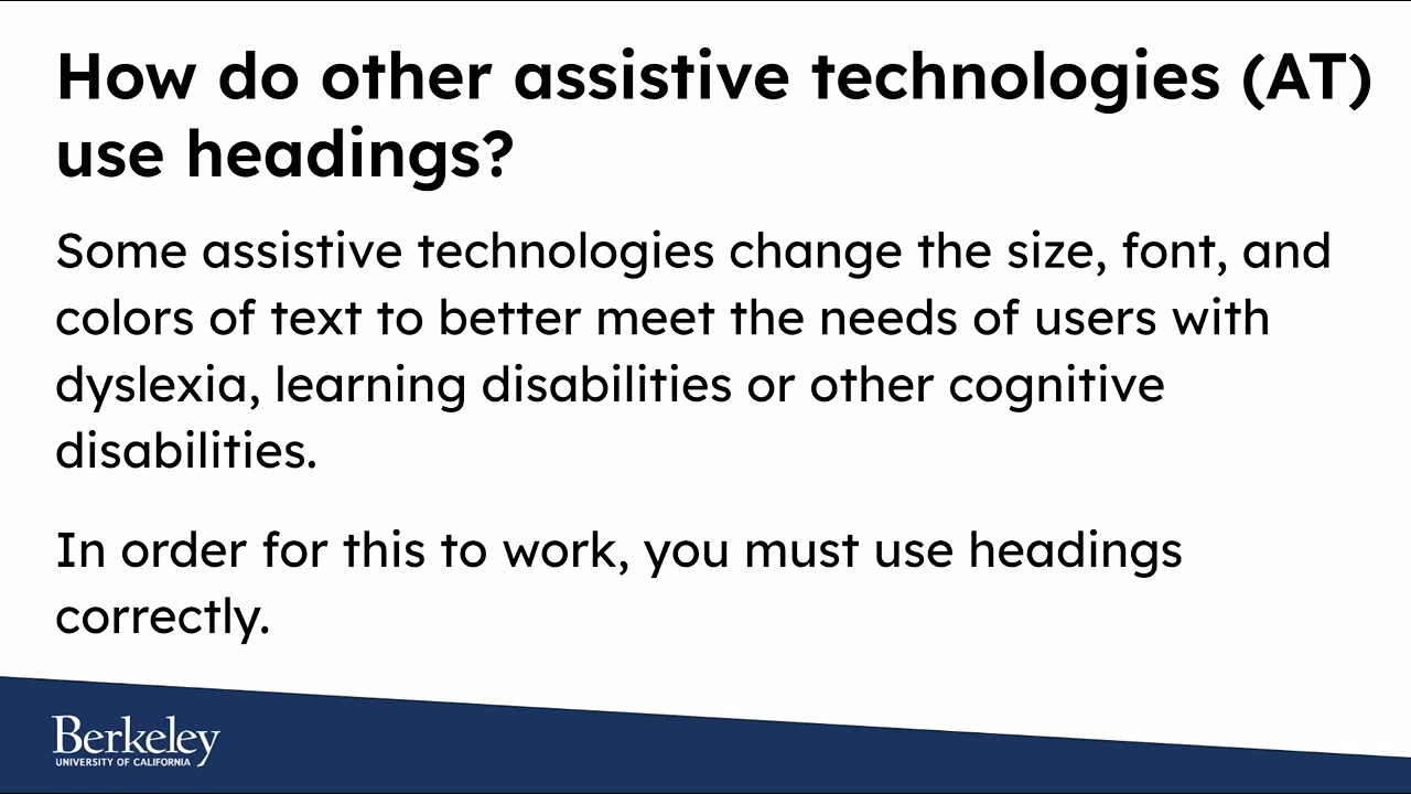 Headings and Accessibility