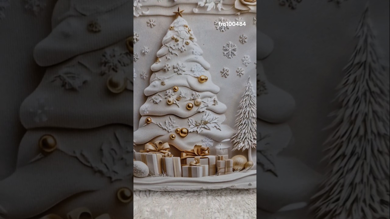 These 3D Christmas pillows are absolutely stunning🎄 White and gold theme from Temu DC  frq100484
