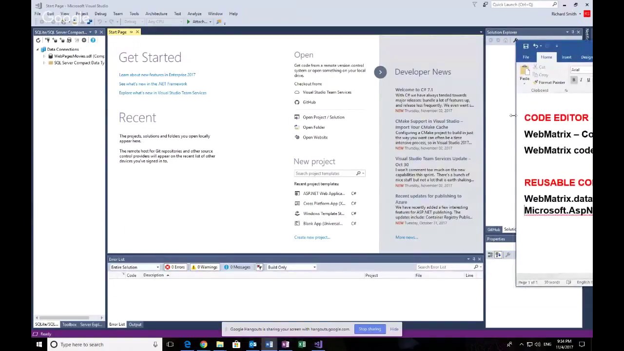 Using Visual Studio as a WebMatrix replacement