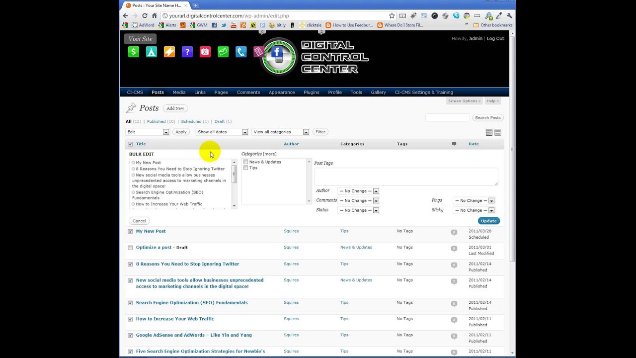 Quick edit feature in Wordpress