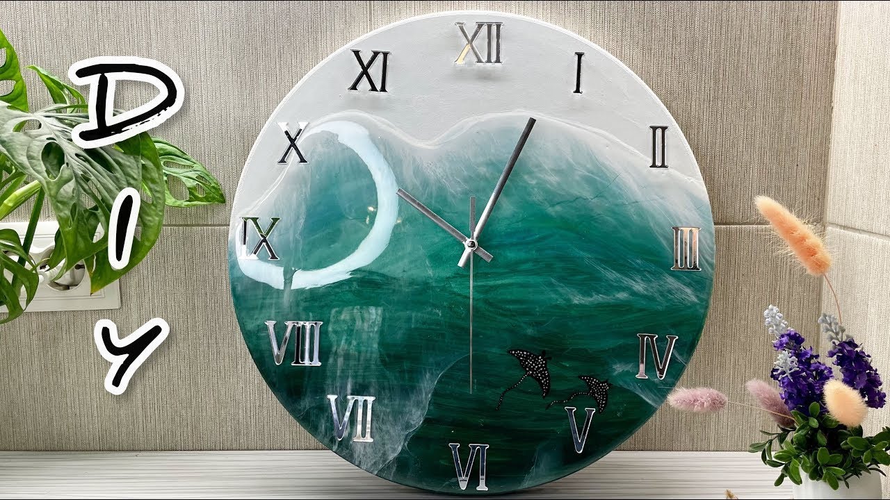 Wall Clock of Wood and Epoxy with LED |  Solar Eclipse | How to make epoxy clock