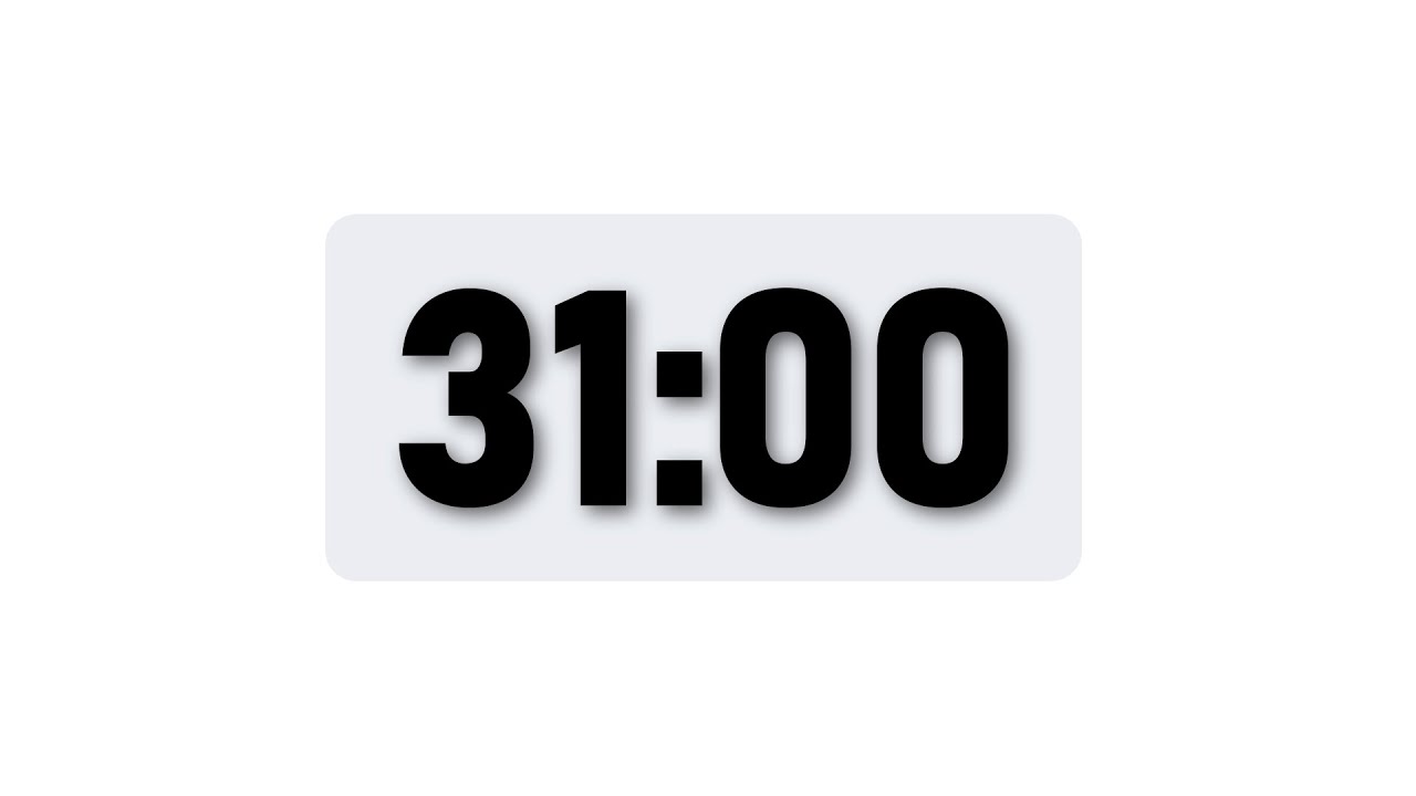 31 Minute Timer - Minimal Countdown Timer [Light Theme]