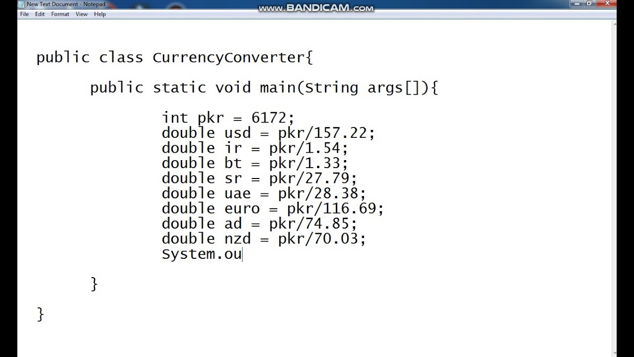 Currency Converter Part 1 | Currency Converter Program In Java Language on Command Prom | I & E ZONE