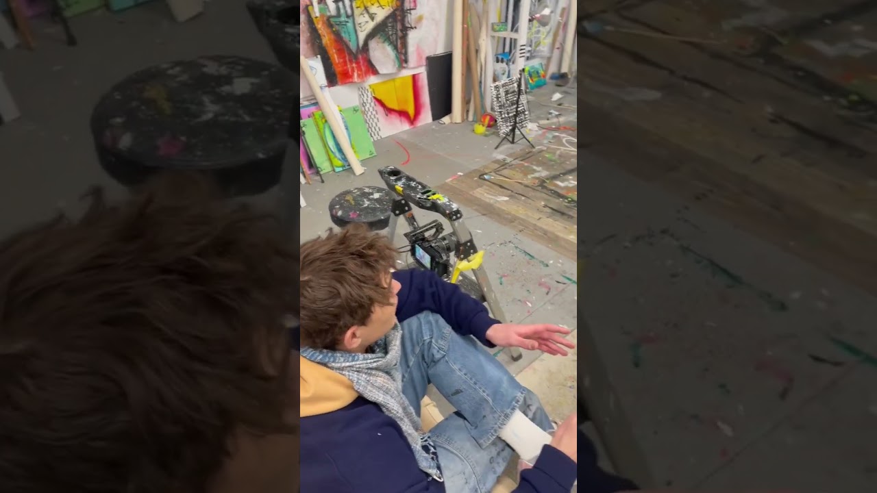 Art Studio interview setup with @joetaveras and @mattmoloney_ #art