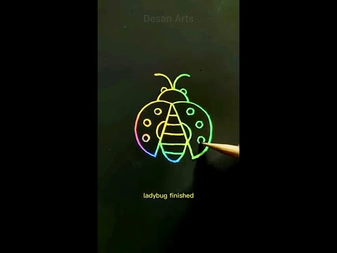 π easy way to draw Ladybug #shorts #art