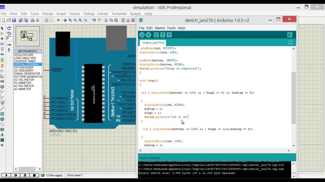 Arduino Programming Tutorial: Push Button Debounce and Toggle led | arduino programming basics