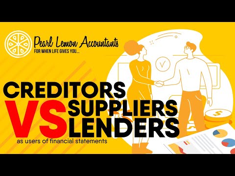 Creditors vs  Suppliers vs  Lenders as Users of Financial Statements