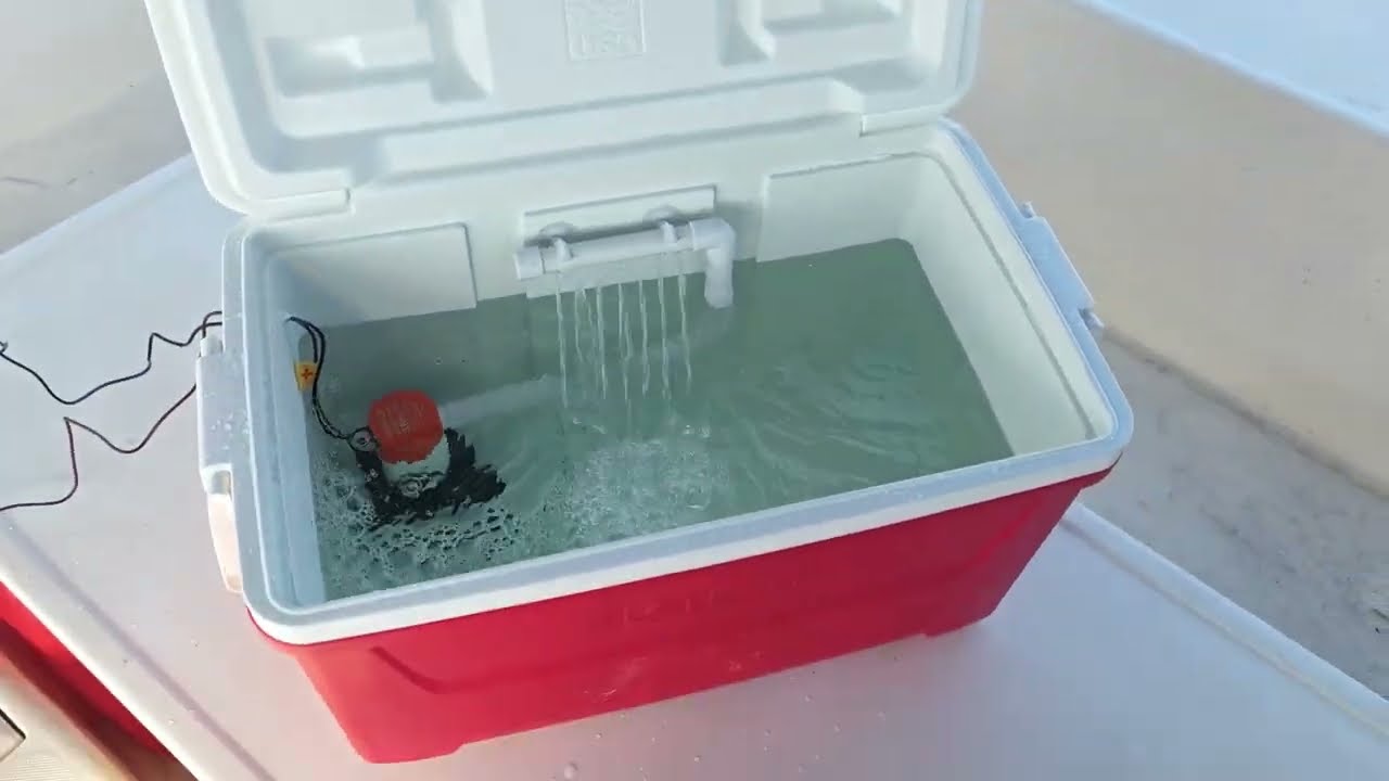 DIY Cooler | Livewell | with SEAFLO 350-10 Portable Livewell Aerator Kit