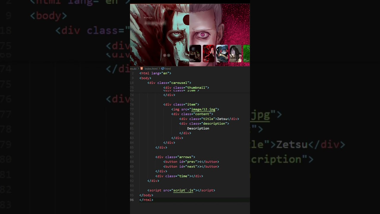 Akatsuki intro #html #css #js  #akatsuki #new #viral #shorts #trending #youtube #intro #coding