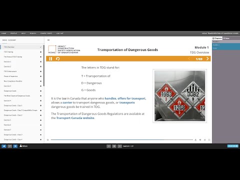 HCSAS Transportation of Dangerous Goods