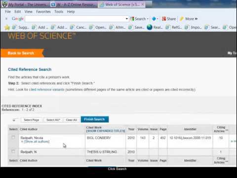Web of Science Core Collection Cited Reference search: Redpath paper from 2010