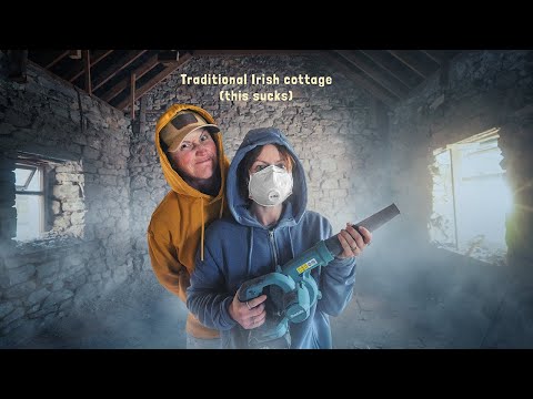 Exposing the ancient stone walls at the traditional Irish cottage.