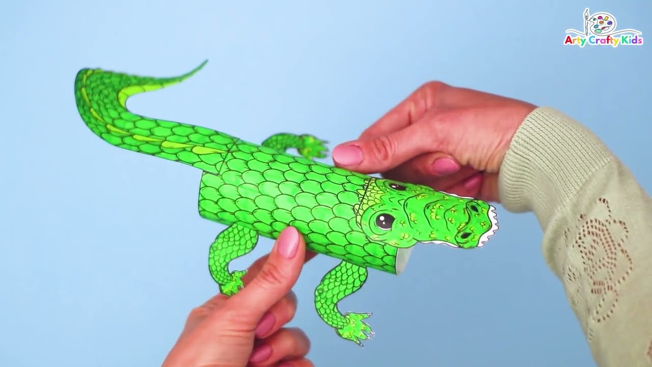 3D Paper Crocodile Craft